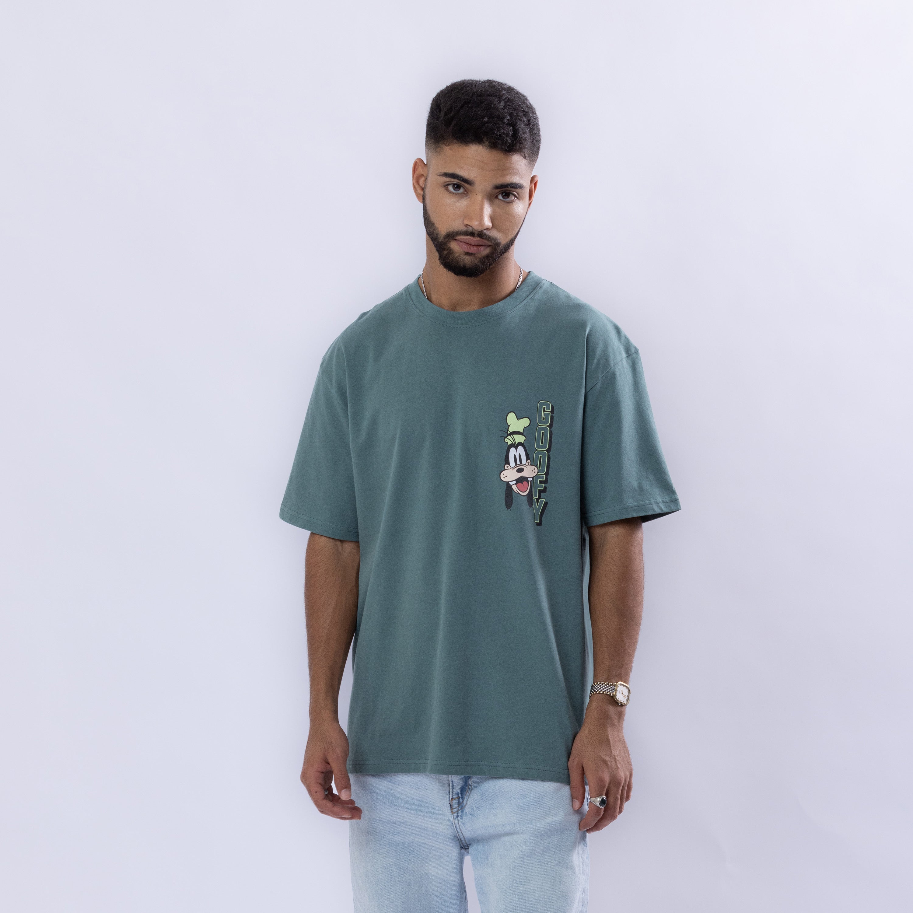 Disney Goofy Front & Back Printed Men's Oversized Tee